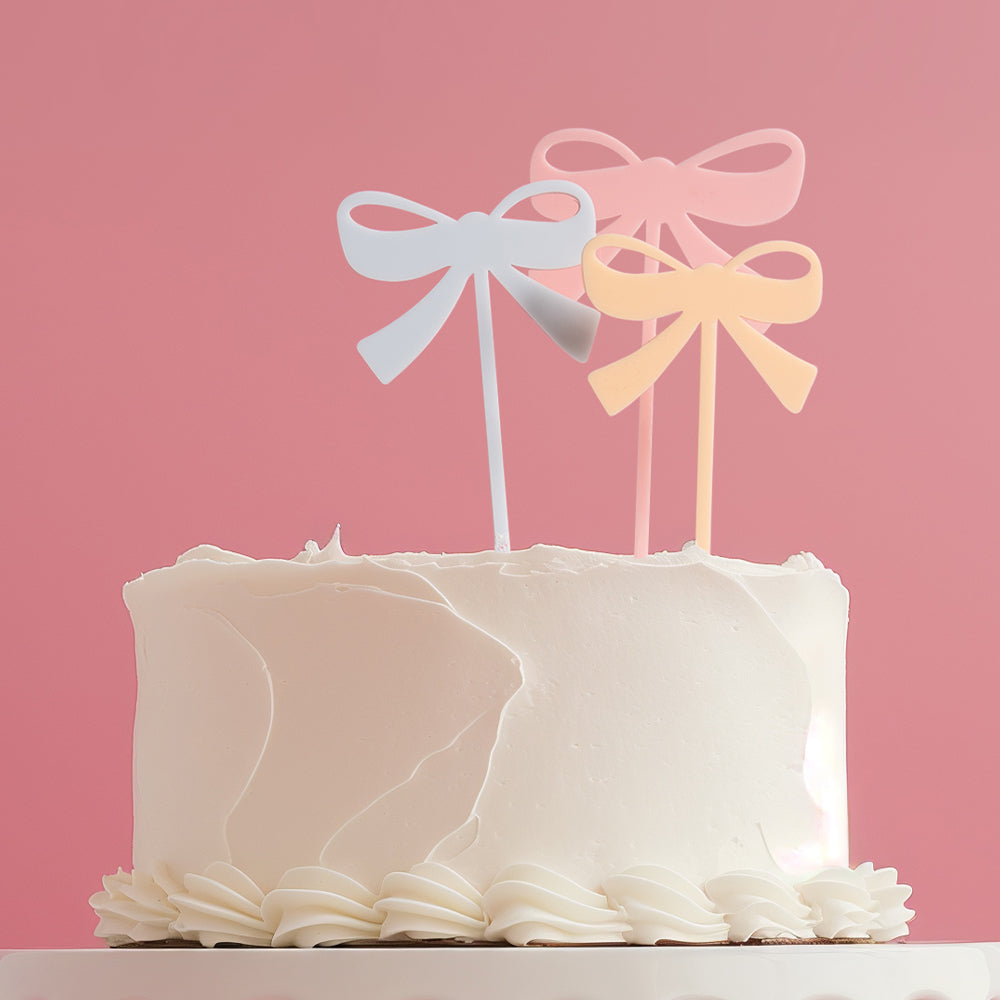 Milkshake Bows Cake Topper - Mixed 3 Bows – Bake and Decorate Co