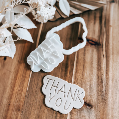 Thank You (Funky) Embosser Stamp – Bake and Decorate Co