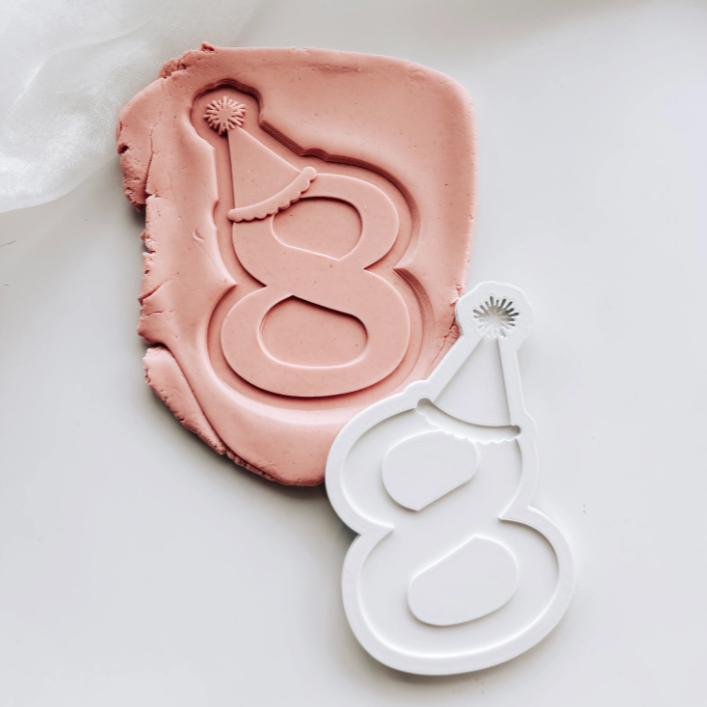 Number 8 Party Hat Cookie Cutter & Debosser Set – Bake and Decorate Co