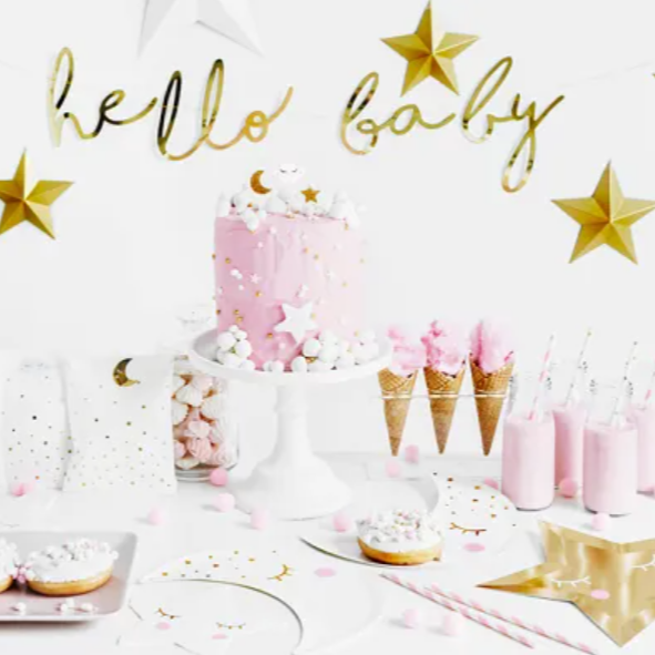 Hello Baby Gold Banner – Bake and Decorate Co