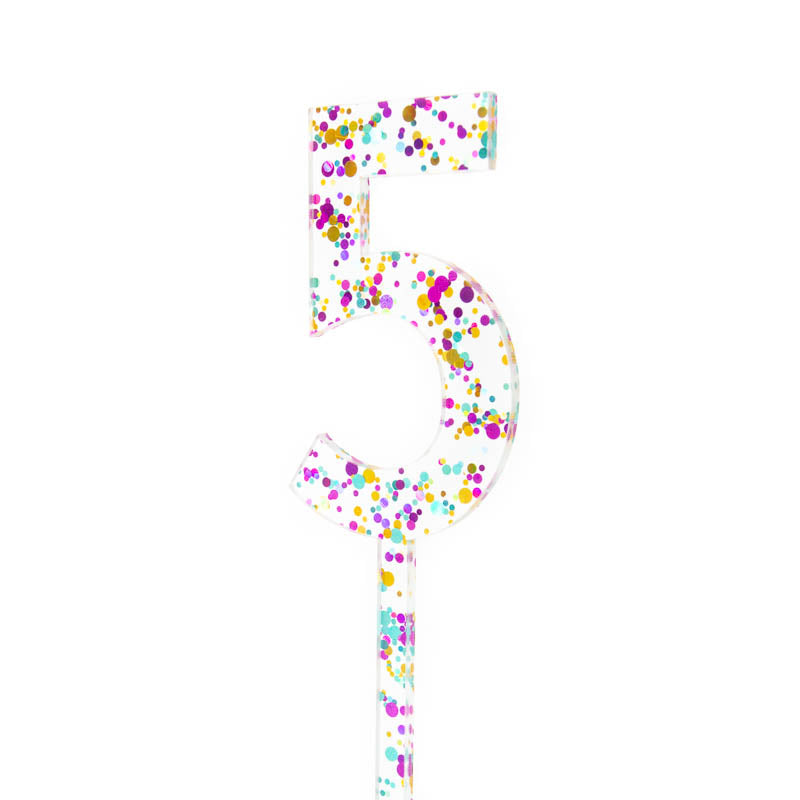 Number 5 Rainbow Glitter Acrylic Cake Topper – Bake and Decorate Co