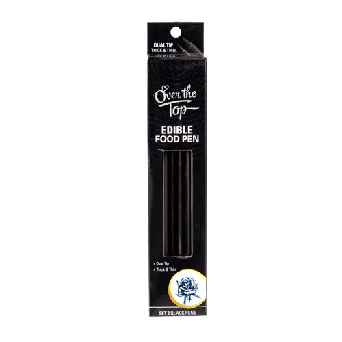 Over The Top Edible Food Pens - Set of 2 Black Pens – Bake and Decorate Co